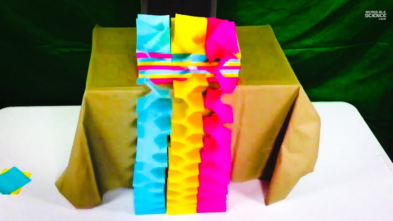 Paper Waterfall Sticky Notes and Slow Motion - YouTube