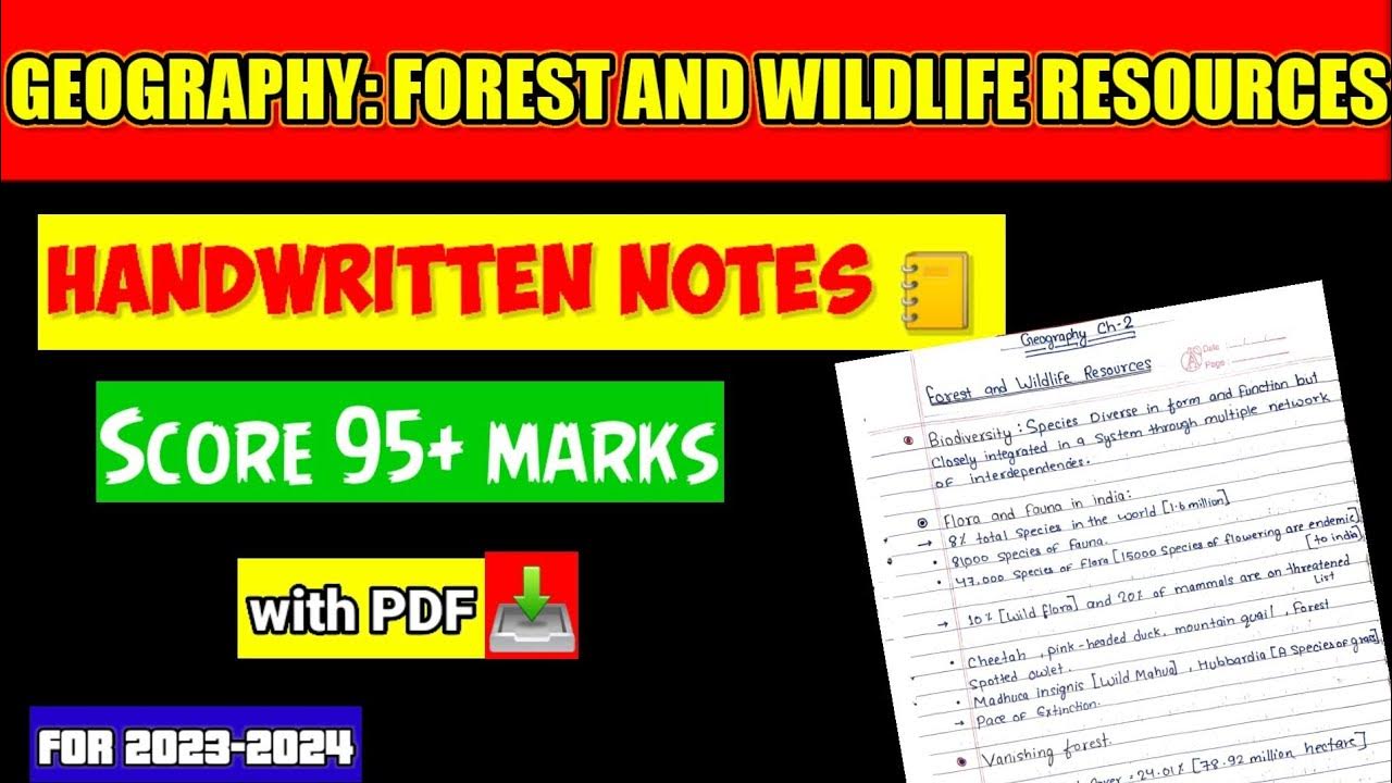 Forest and wildlife resources notes class 10 CBSE| Geography chapter 2 ...