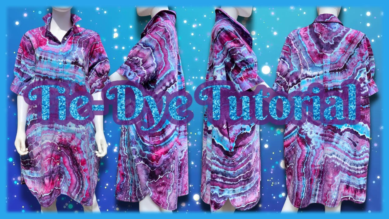 Tie-Dye: Geode Ice Dye Tutorial | Old Navy Collared Shirt Dress - YouTube