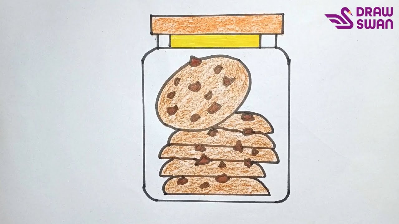 How to draw a cookie jar - YouTube