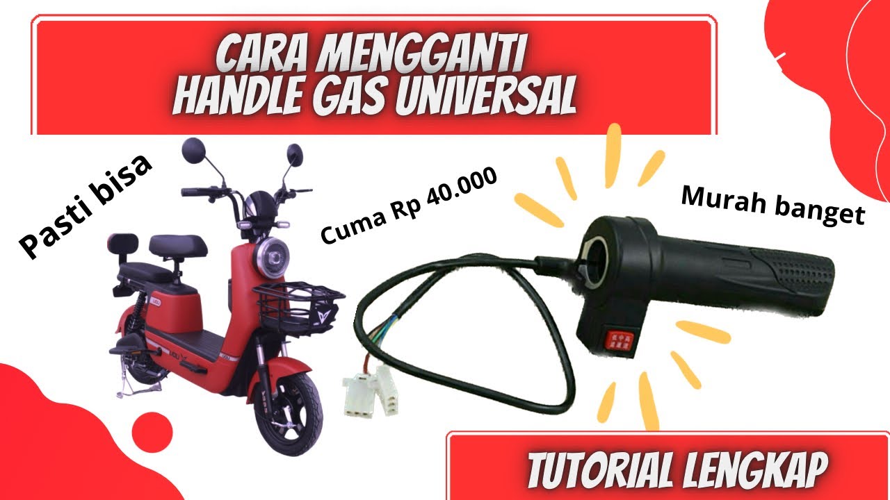 Cara mengganti handle gas sepeda listrik - YouTube