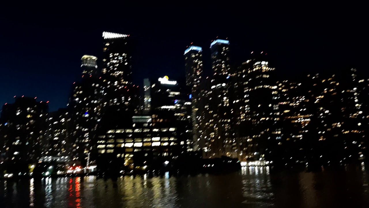 Toronto harbour at night from the water is so beautiful - YouTube