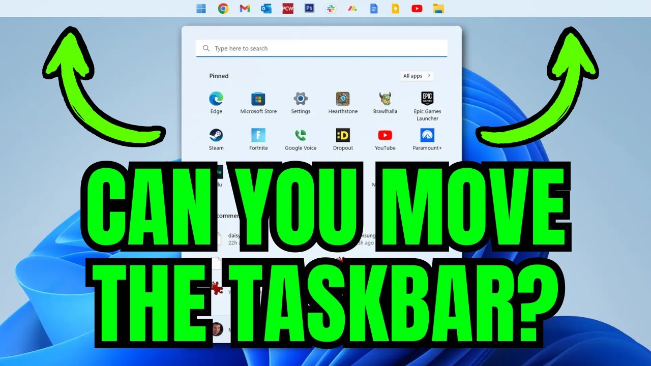 Can You MOVE The Taskbar In Windows 11 (EXPLAINED) 2026 - YouTube