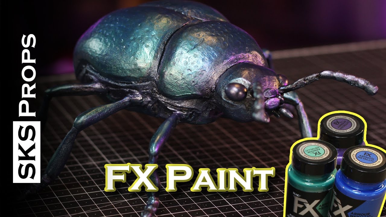 Painting A Foam Clay Beetle Sculpt with FX Paints from Plaid - YouTube