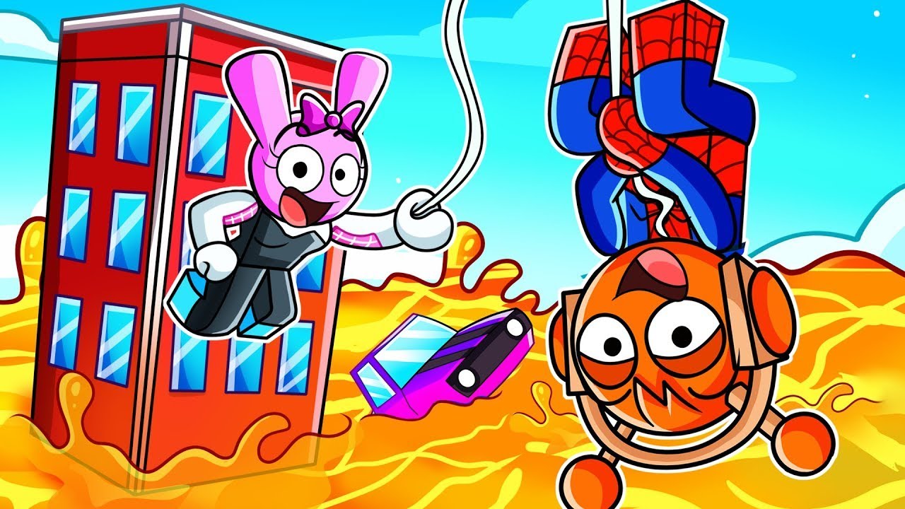 ¡EL SUELO ES LAVA en ROBLOX: EDICIÓN SPIDERMAN con PINKI Y OREN DE ...