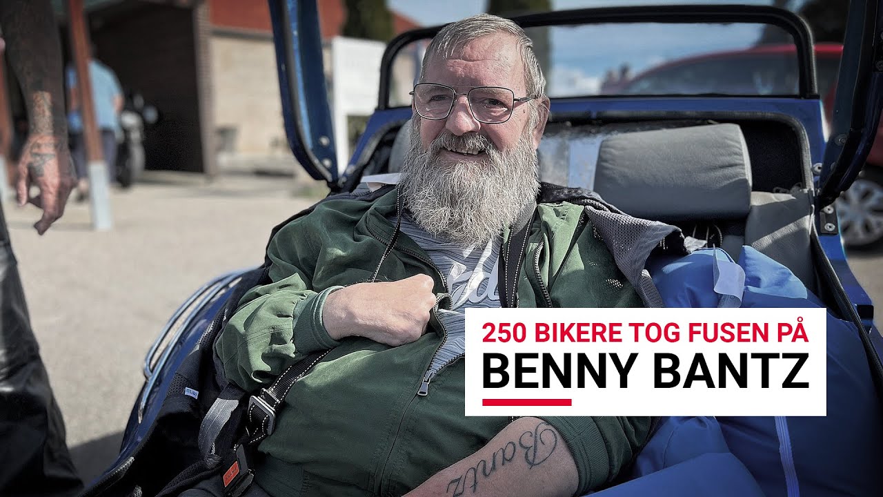 250 bikere overraskede Benny Bantz - YouTube