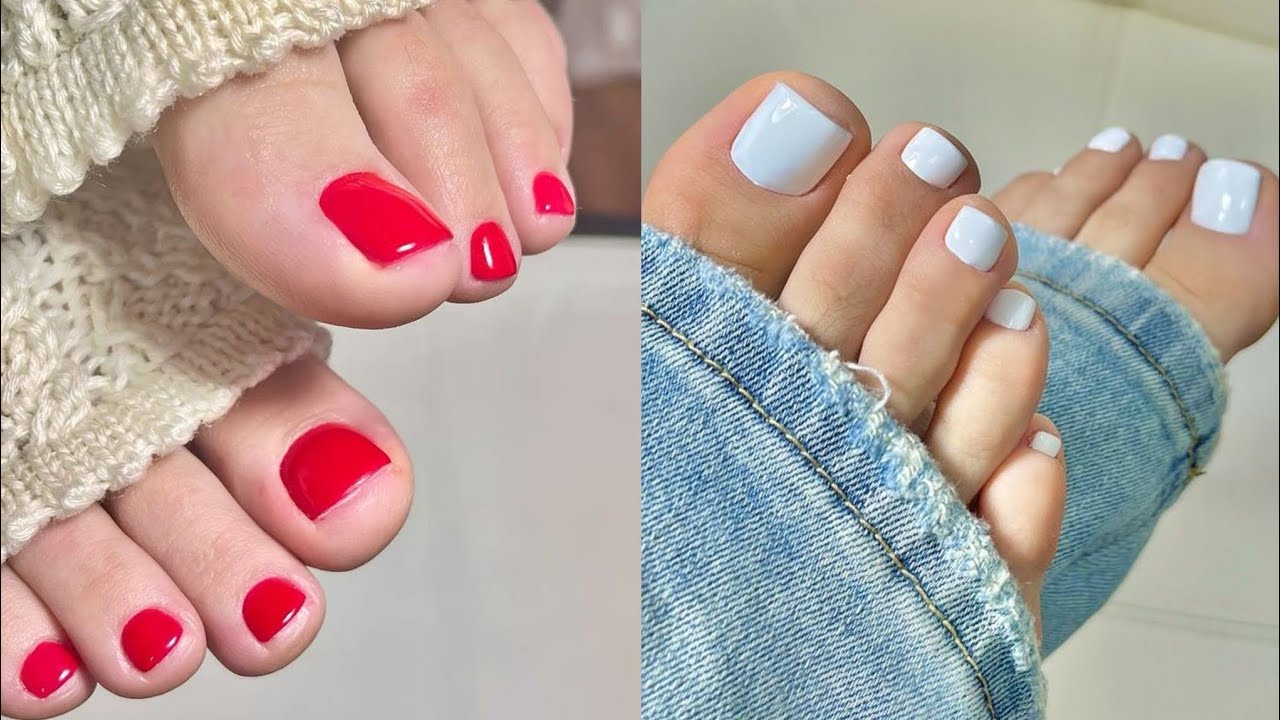 Mesmerising designs of shiny bold toe nails art ideas// Latest pedicure ...