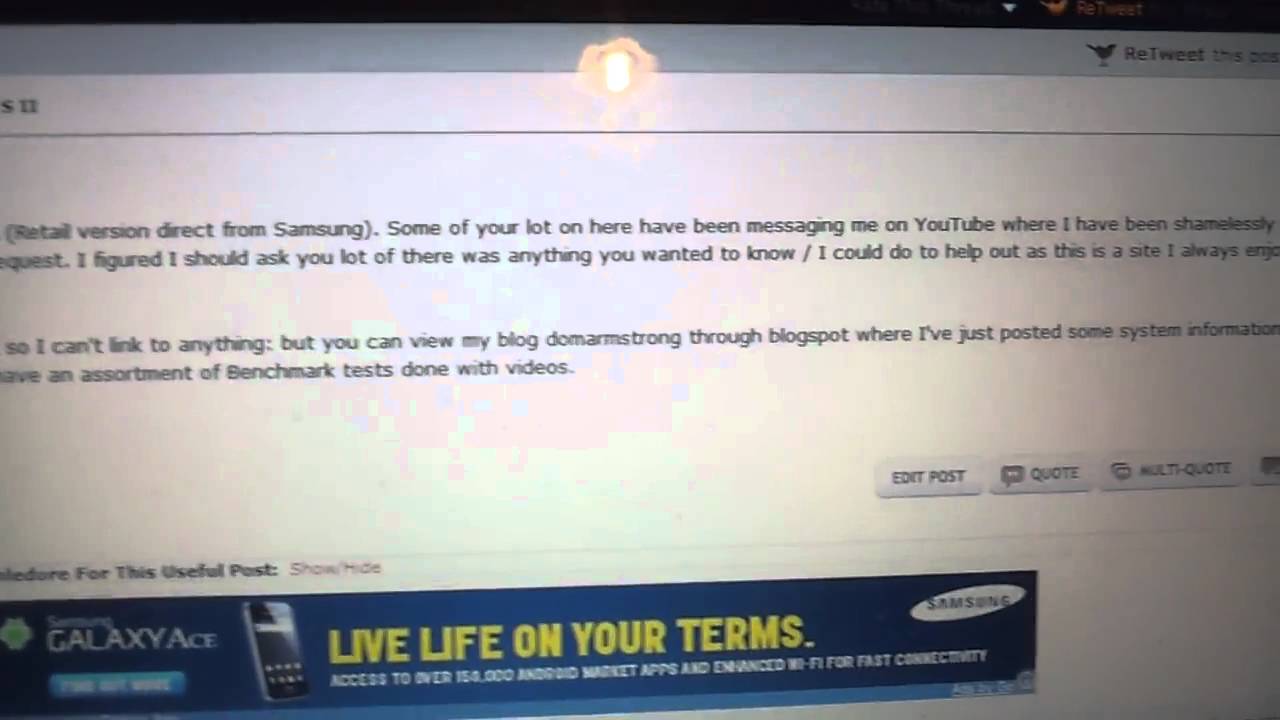 Samsung Galaxy S 2: HD video of a dirty laptop - YouTube