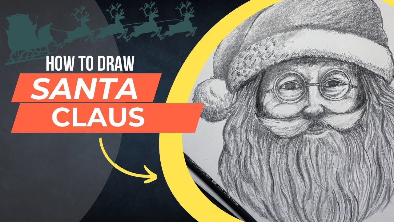 How to draw santa| Santa Claus sketch| Christmas drawing| Merry ...