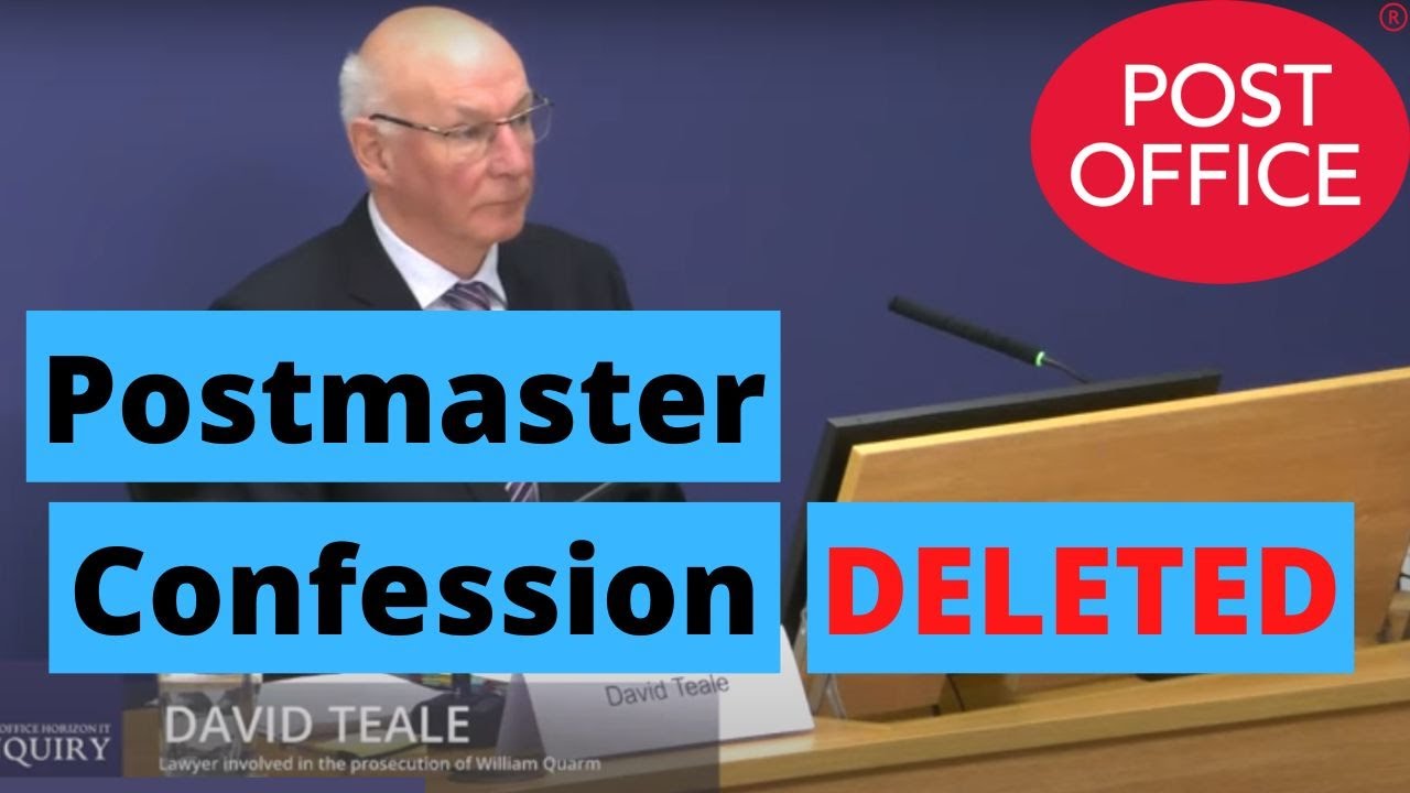 Subpostmasters Confession DELETED from Witness Statement! - YouTube