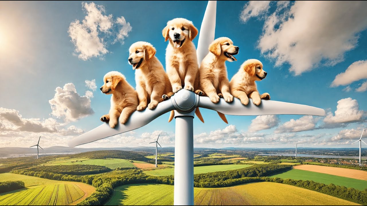 How many PUPPY TAIL WAGS to match WINDMILL POWER?!? - YouTube
