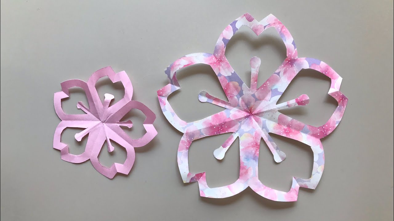 Paper Sakura making | How to make sakura flower paper / cherry blossom ...