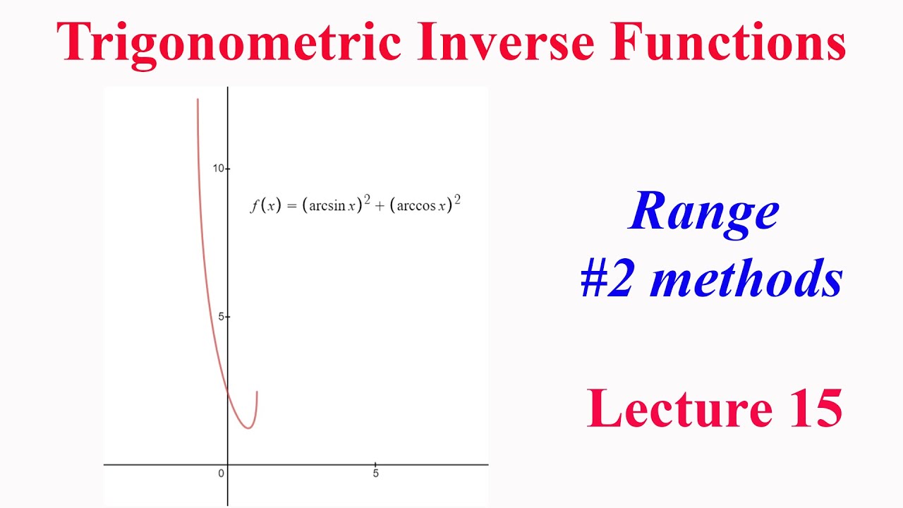 ITF Lecture 15 Range Of A Function sin 1x 2 cos 1x 2 2