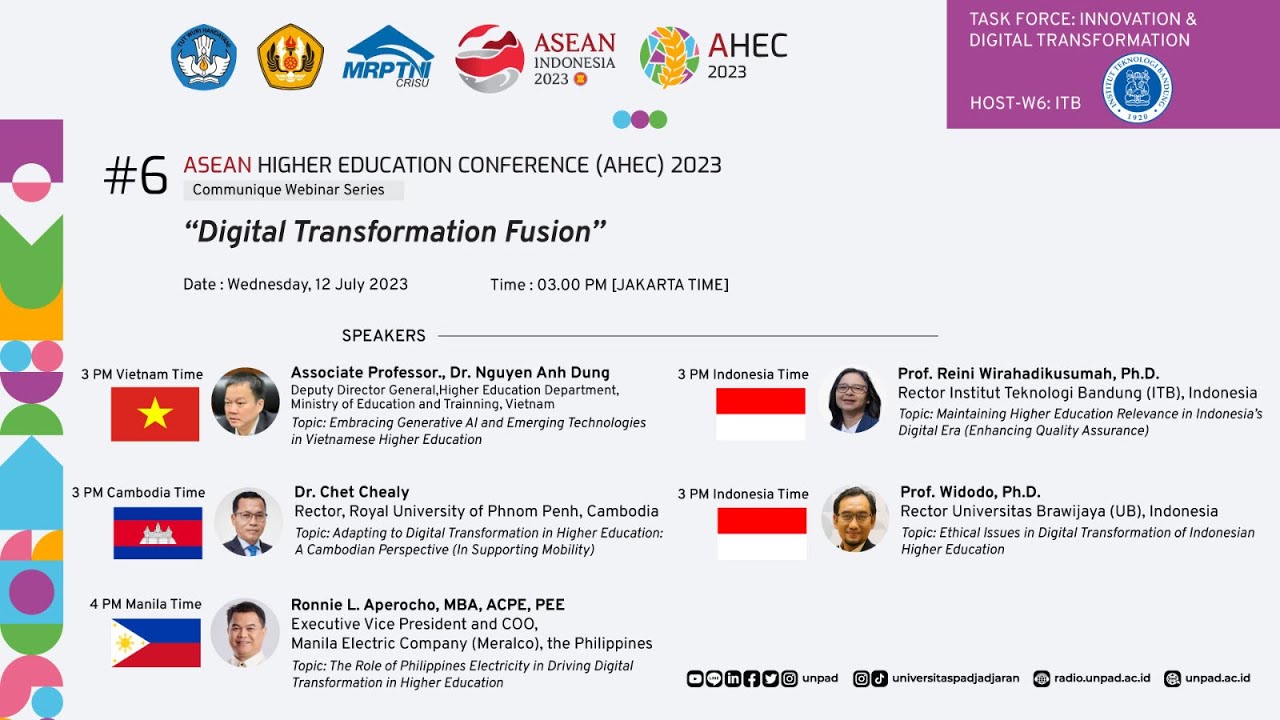 Asean Higher Education Conference 2023, Digital Transformation Fusion ...