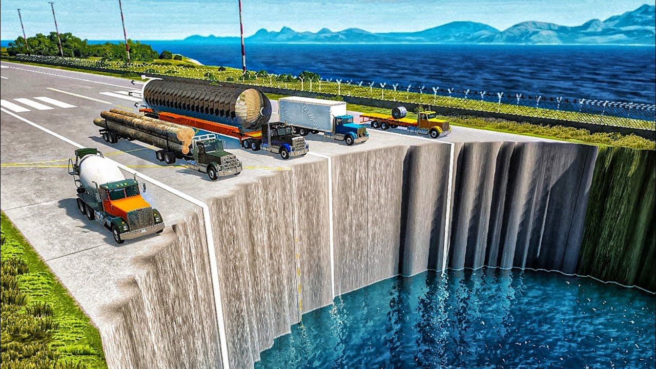 Cars vs Giant Pit - BeamNG.Drive - YouTube