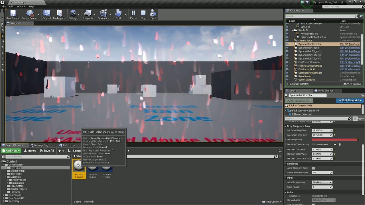 Dynamic Rain project for UE4 - How to Use - YouTube