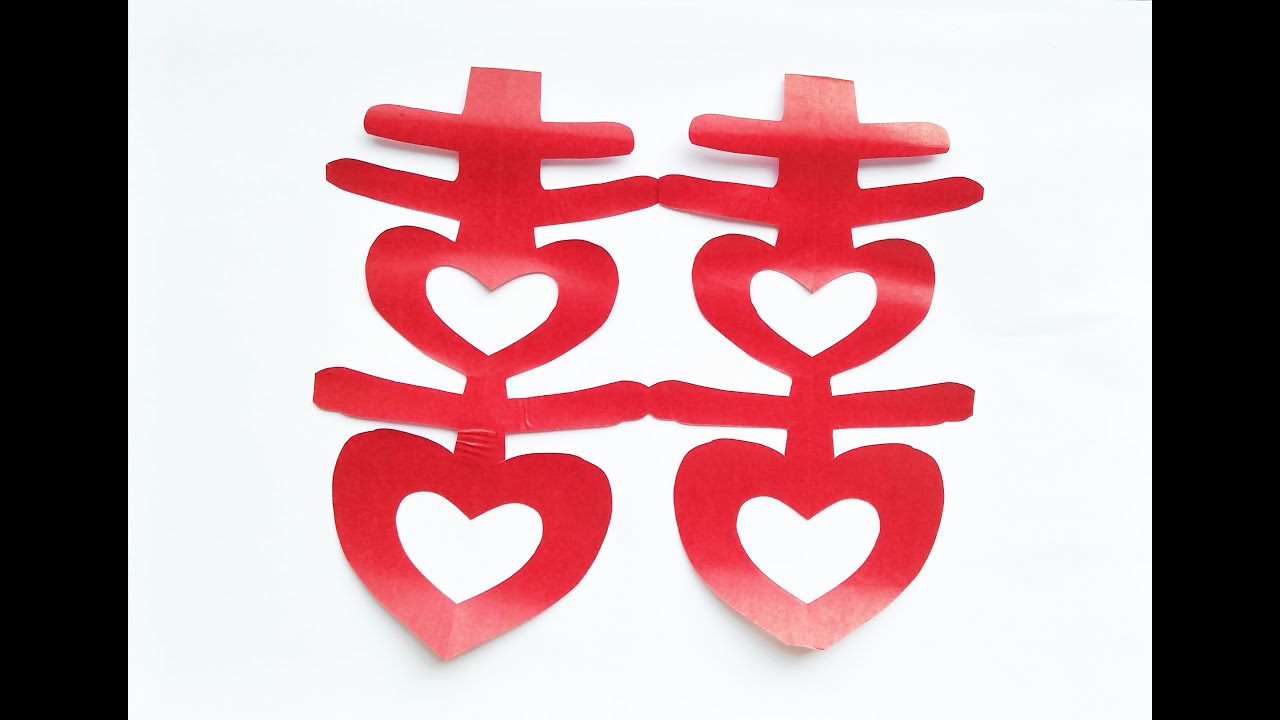 paper cutting：Chinese character HAPPINESS 3 - YouTube