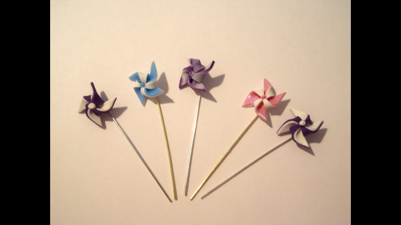 Polymer Clay Miniature - A Pinwheel - YouTube