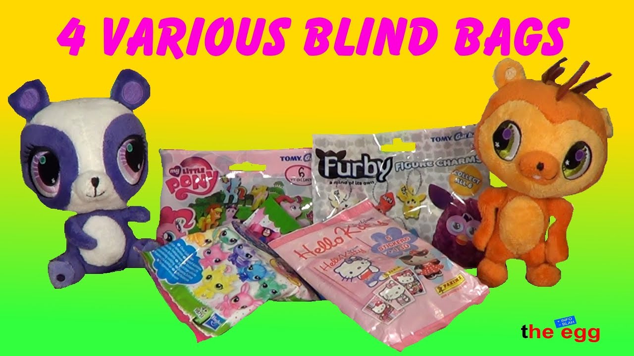 4 various Blind Bags, Hello Kitty, Littlest Pet Shop, Furby, My Little ...