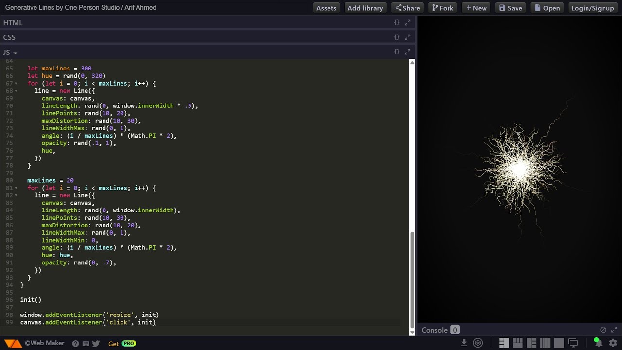 ASMR Programming - GENERATIVE LINES in HTML, CSS & JAVASCRIPT - No Talking - YouTube