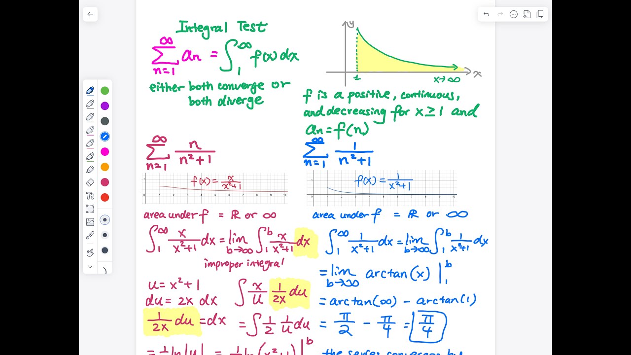 11.3 Part 1: Integral Test 2 basic examples | Convergence & Divergence ...