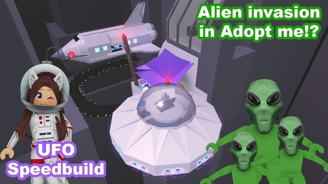 Alien invasion in Adopt me!? going on a Space trip and building an UFO ...