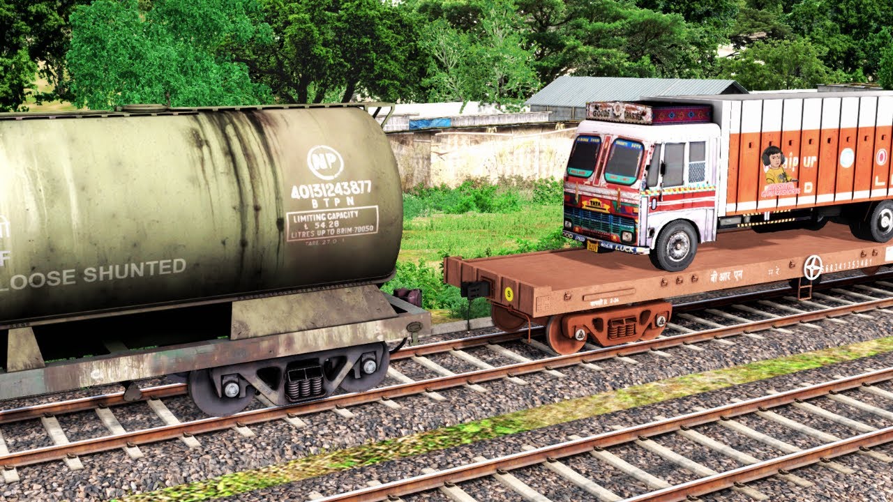TANKER COUPLING LORRY CONTAINEROIL | BUMPY RAILROAD | RAILWORKS | TRAIN ...