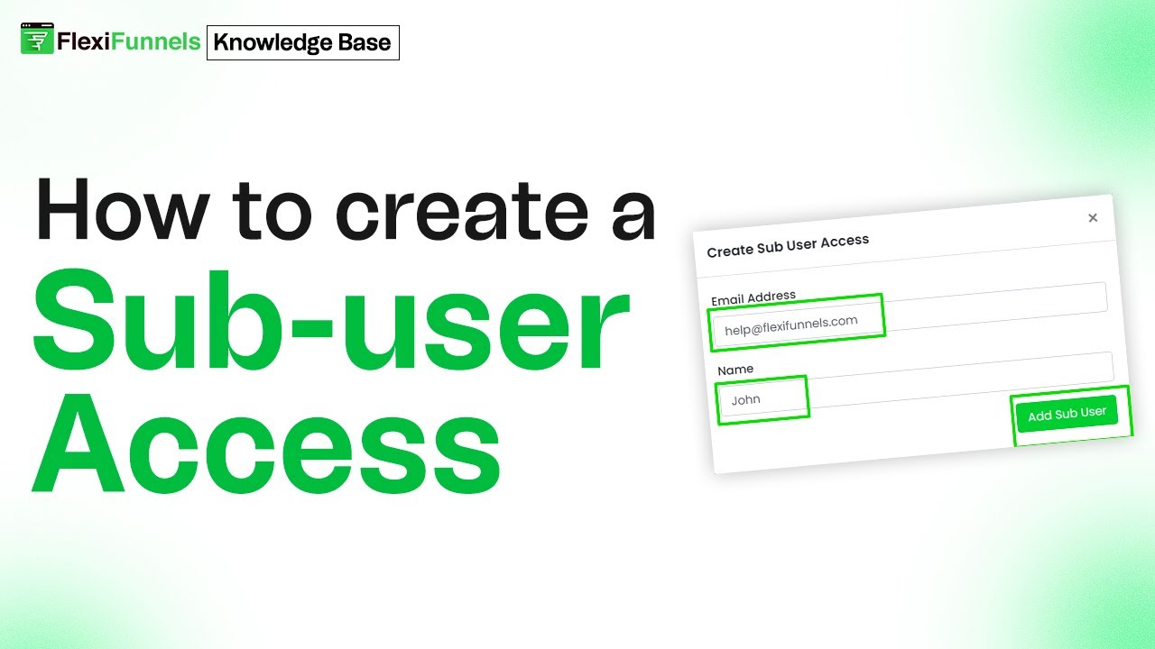 How to create a Sub-user Access | FlexiFunnels - YouTube
