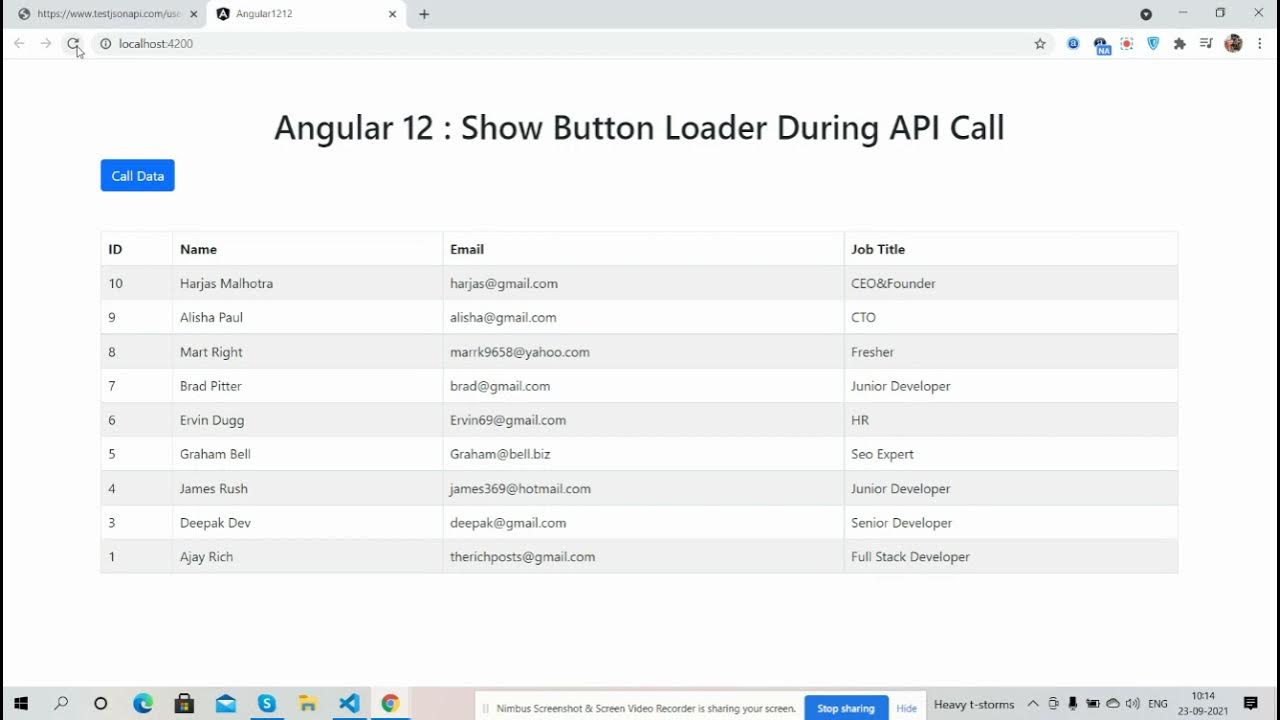Show Loader on Button During API Call in Angular 12 Working Demo - YouTube
