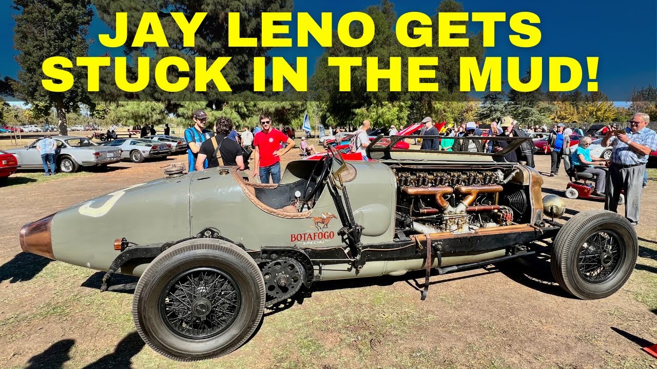 JAY LENO NEEDS A PUSH! 21.7 Liter 1917 Fiat Botafogo Special! - YouTube