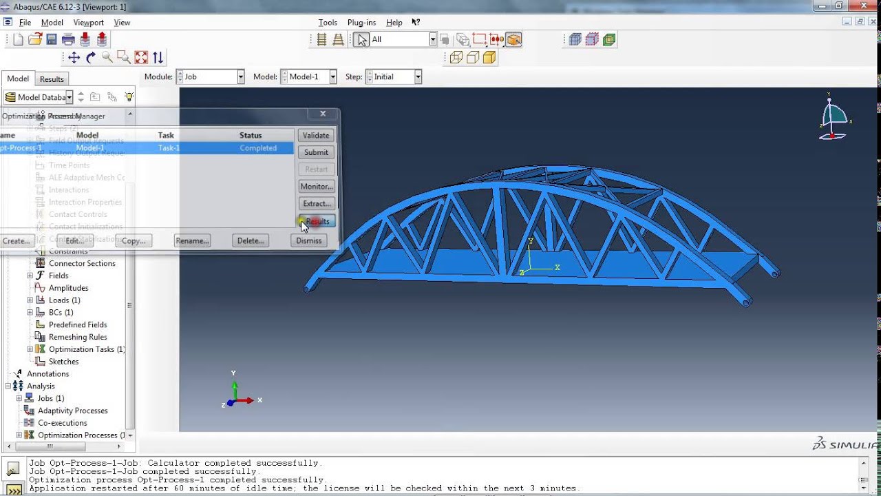 simple bridge optimization volume in abaqus - YouTube