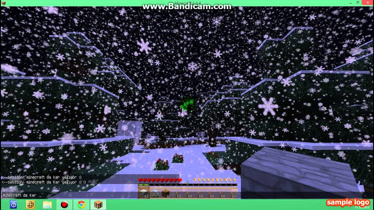 Minecraft da kar yağıyor :) - YouTube