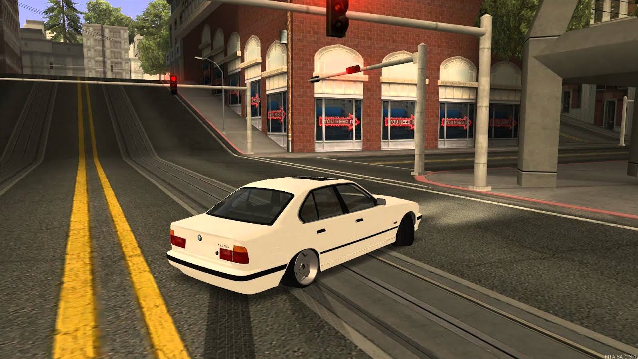 Drift на BMW M5 E34 В MTA SA. - YouTube