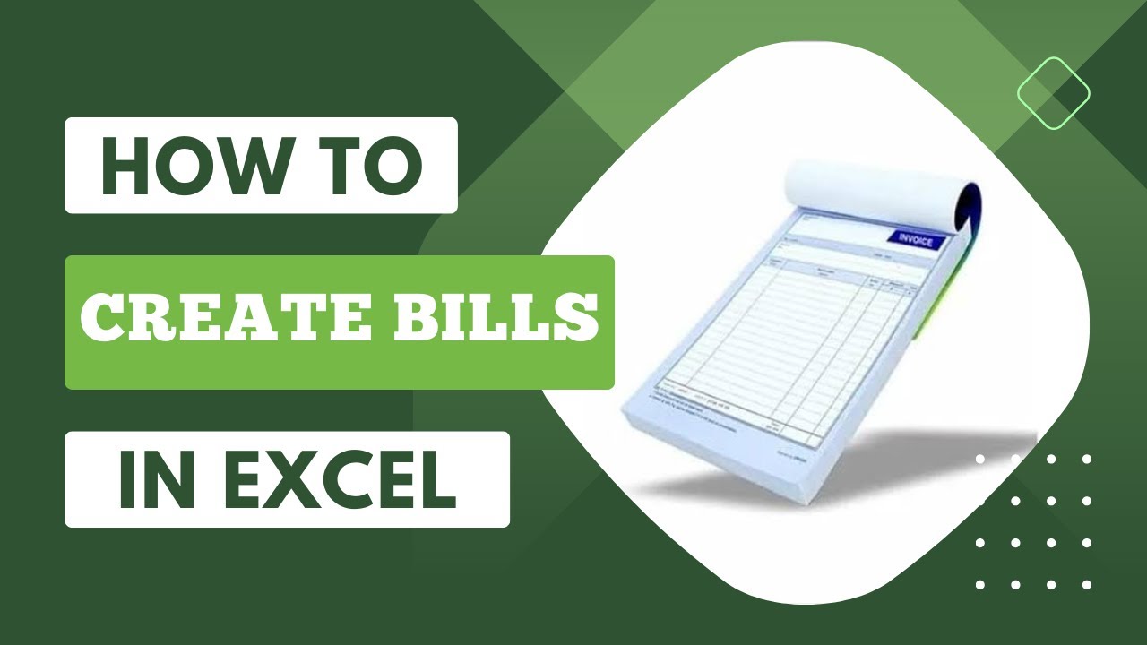 How to create bill format in excel - YouTube