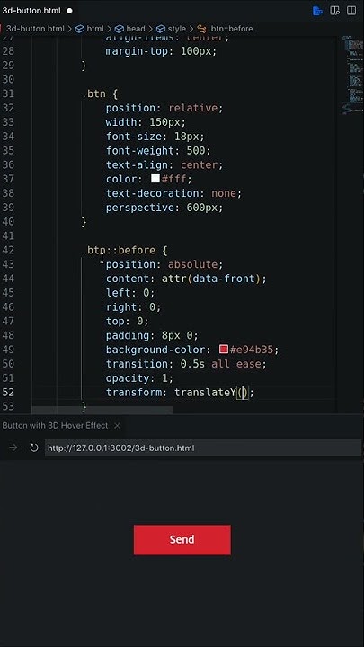 Add Depth to Your Website with a 3D Hover Effect Button using HTML and CSS | Geekboots - YouTube