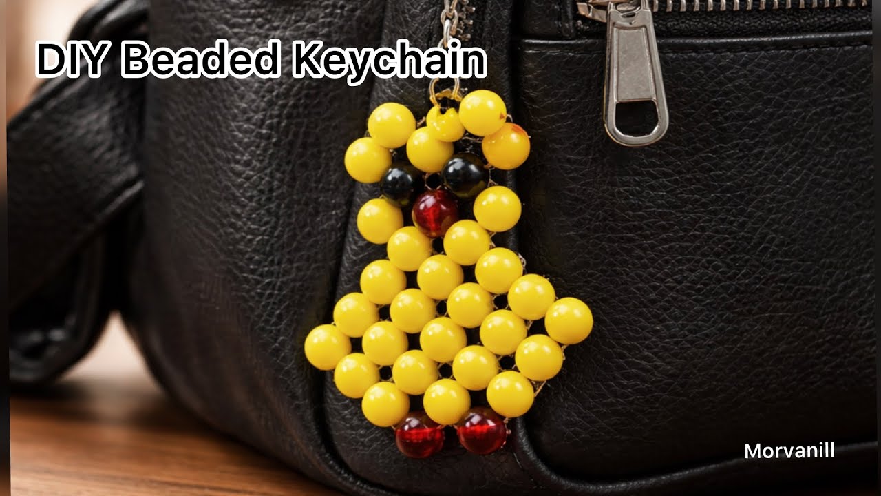 DIY Beaded Keychain 🧵 | Easy Step by Step Beading Tutorial (Beginner ...