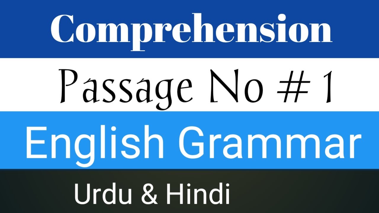 9th English/ comprehension of passage No.1 #uniqueitems - YouTube