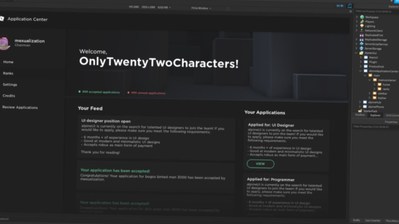 Application Center | ROBLOX UI Timelapse | Part 1 - YouTube