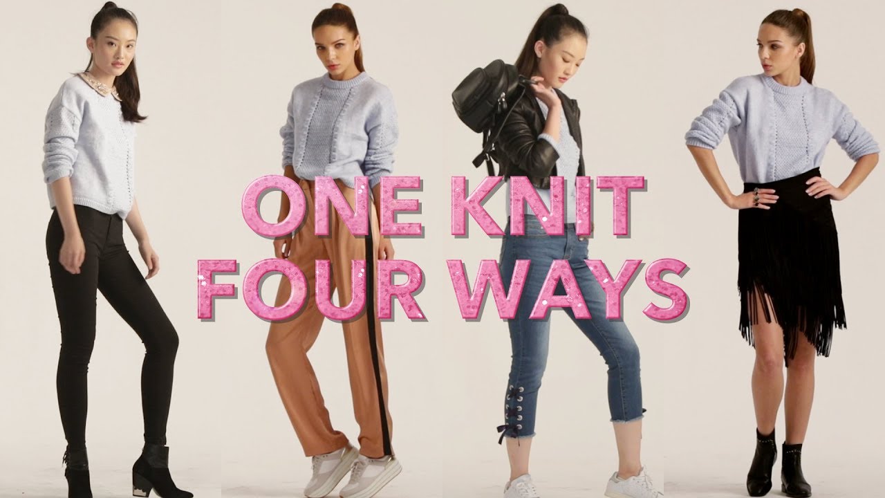 HOW TO STYLE: 1 Sweater Knit in 4 Super Easy Ways - YouTube