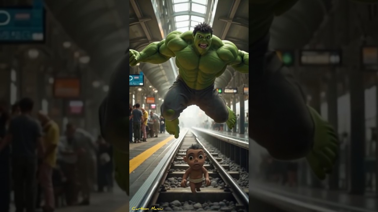 “HULK Saves Baby from Train | Emotional Animated Short | Must-Watch ...