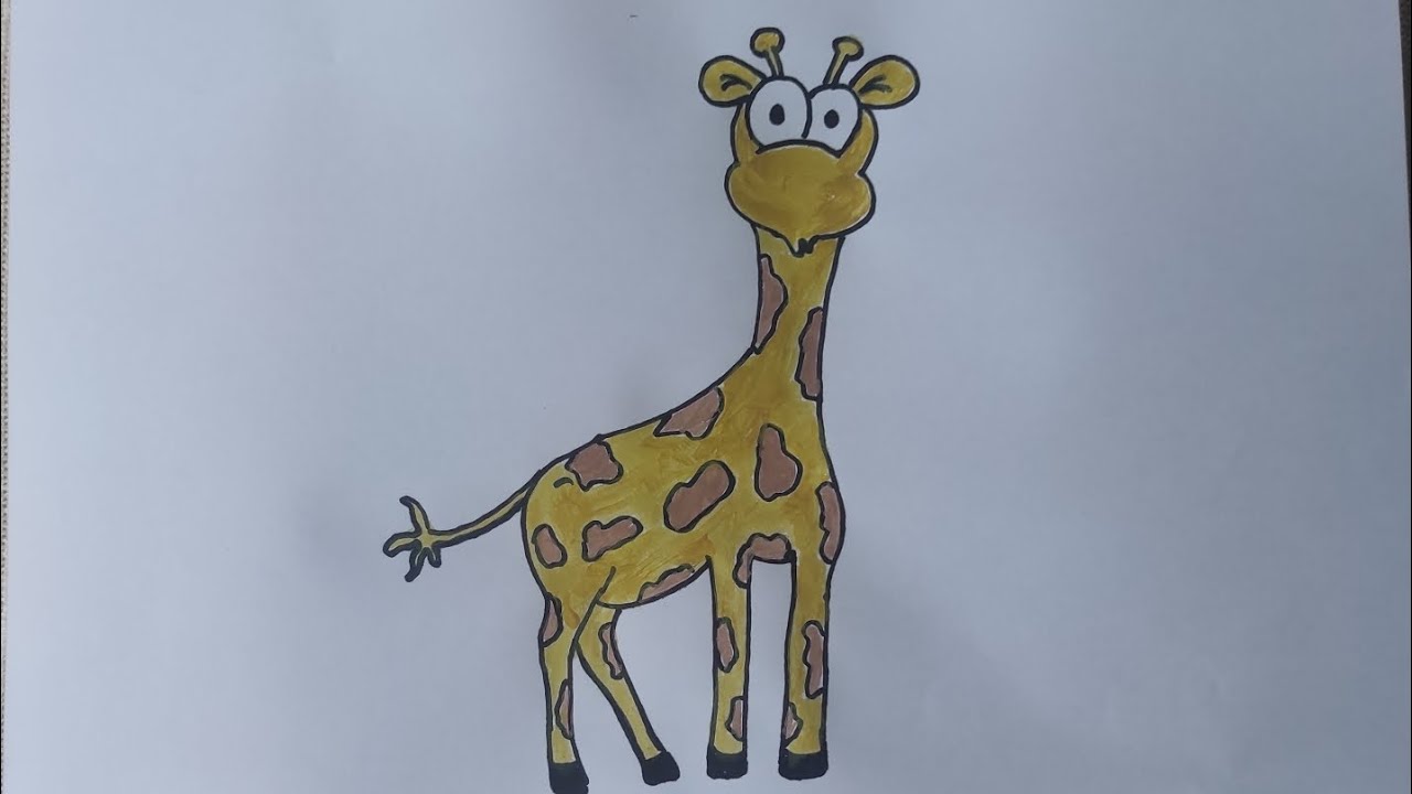 Kolay zürafa çizimi//Zürafa nasıl çizilir// Easy Giraffe Drawing - YouTube