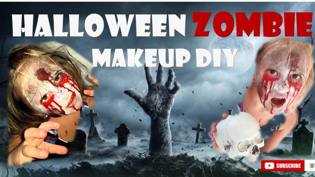 HALLOWEEN ZOMBIE MAKEUP DIY!!!!!!!! - YouTube