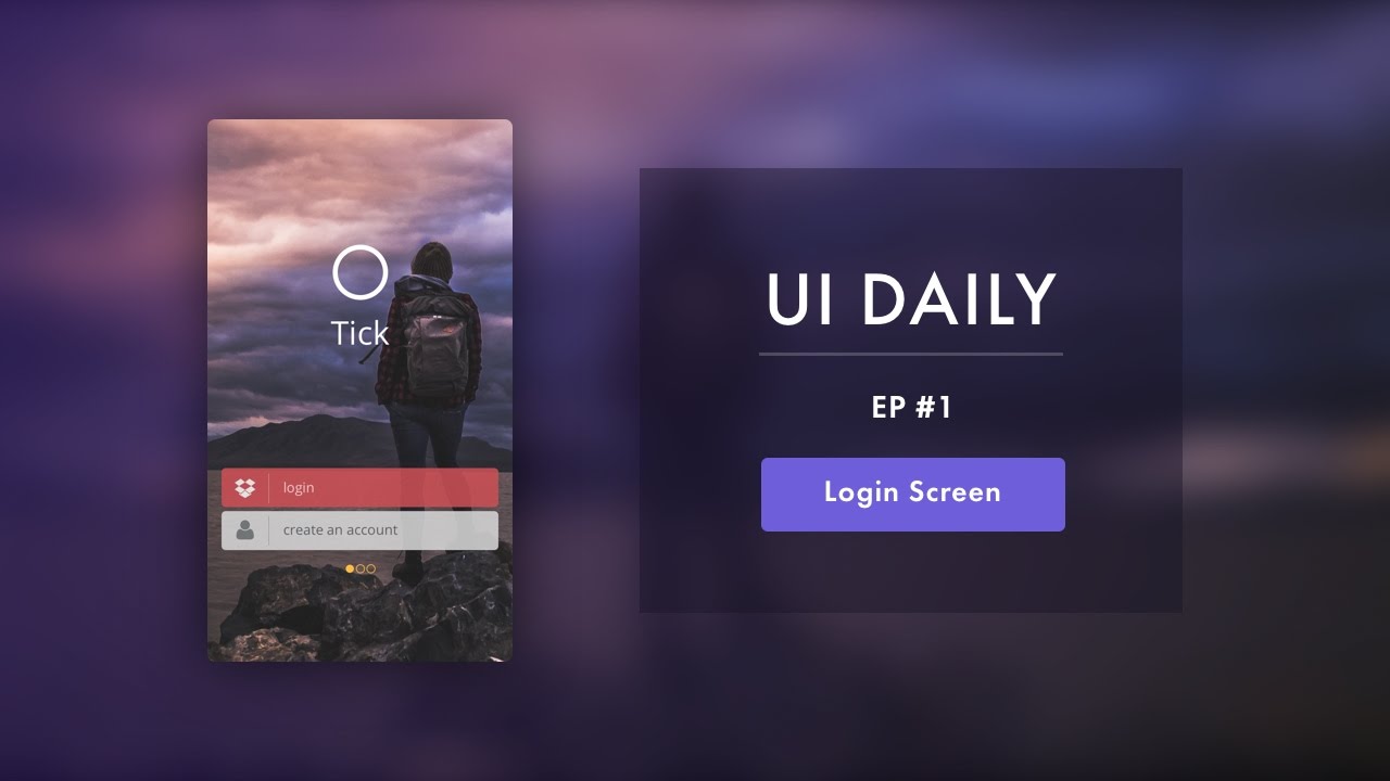 UI Daily #1: Login Screen - YouTube