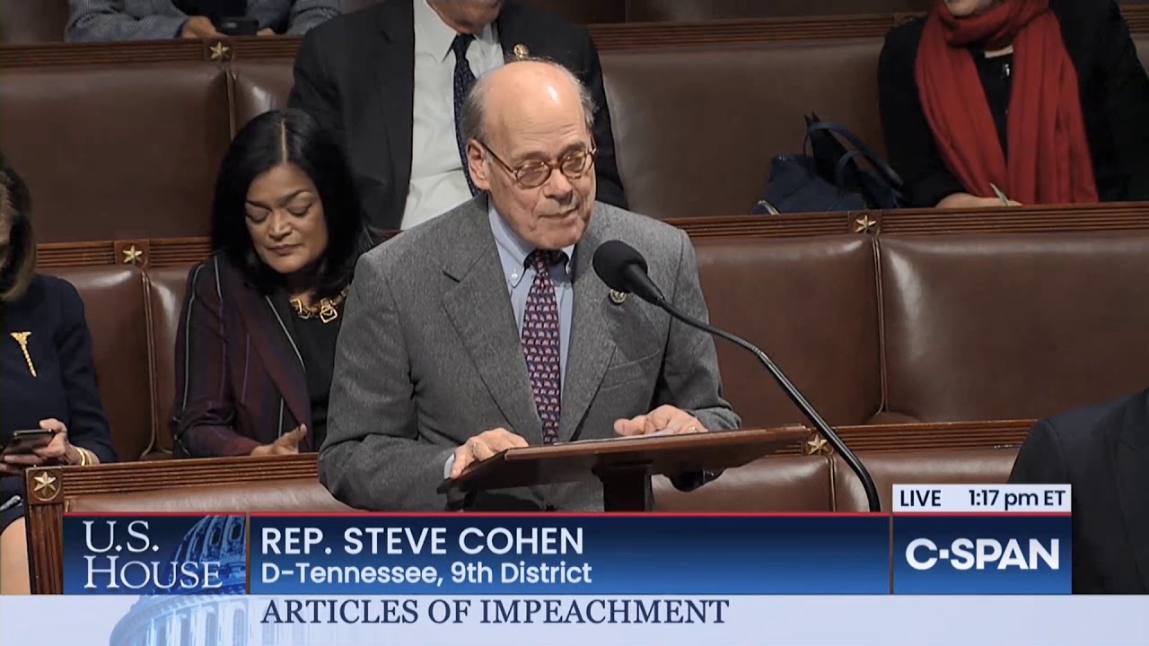 Congressman Steve Cohen supports articles of impeachment during debate ...