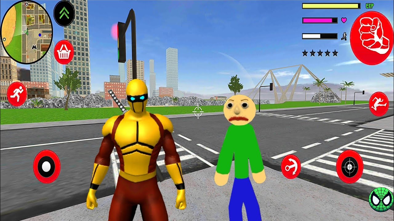 Baldi Stickman spider Rope Hero old map #20 Android Gameplay - YouTube