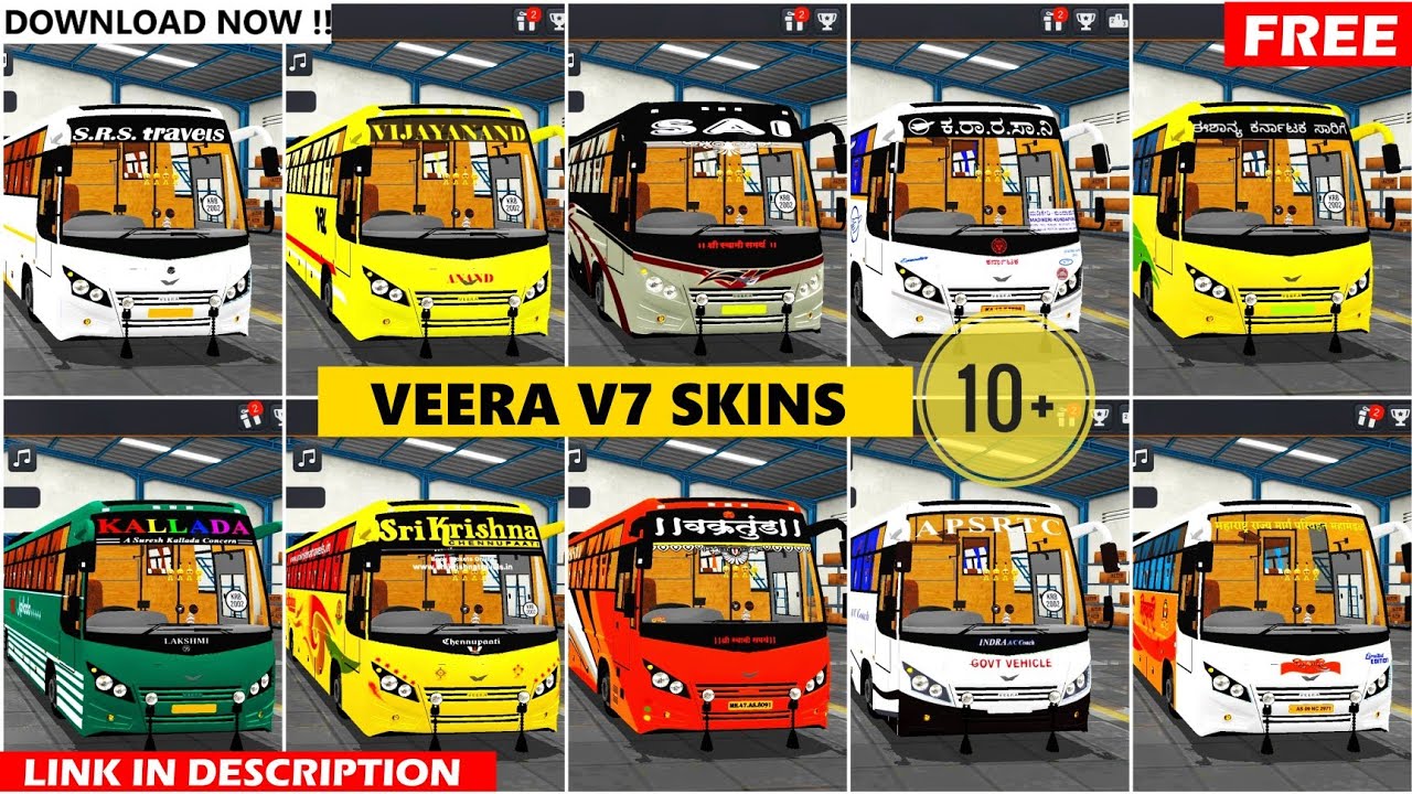 10+ Indian Skins For Veera V7 Seater Bus Mod For Bus Simulator Indonesia | Bus Simulator ...