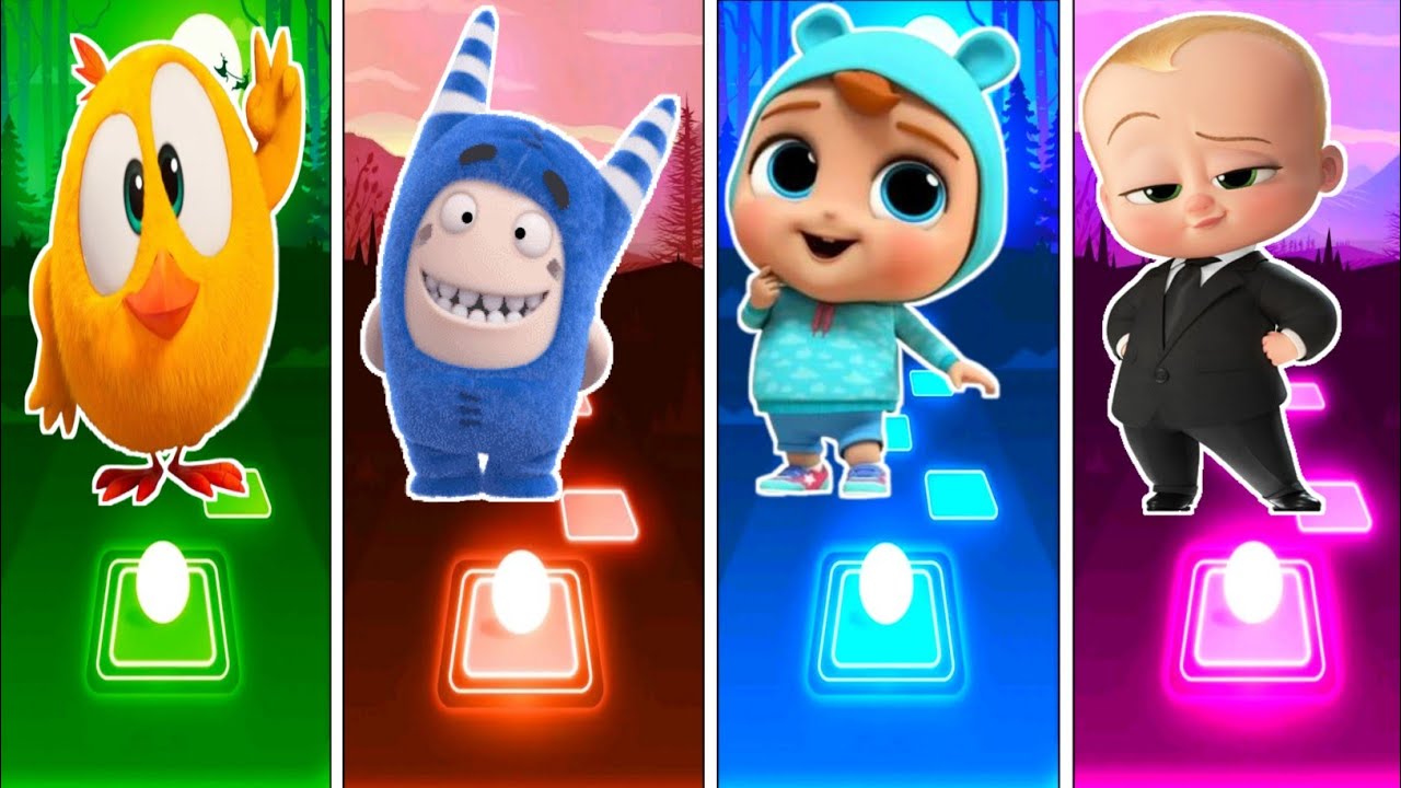 where's Chicky - blue oddbods Pogo - little angel - Boss Baby Tiles hop ...