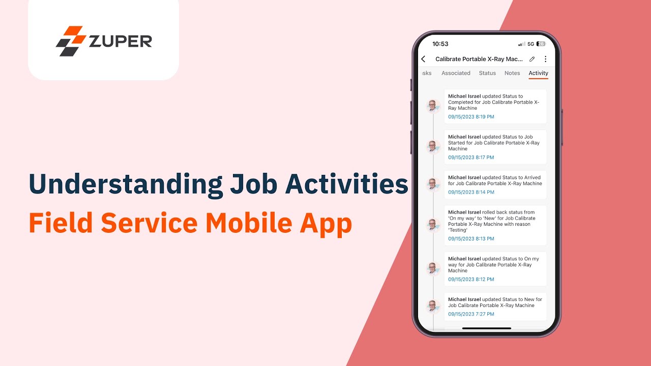 How To Read and Understand Job Activities On The Zuper Mobile App - YouTube