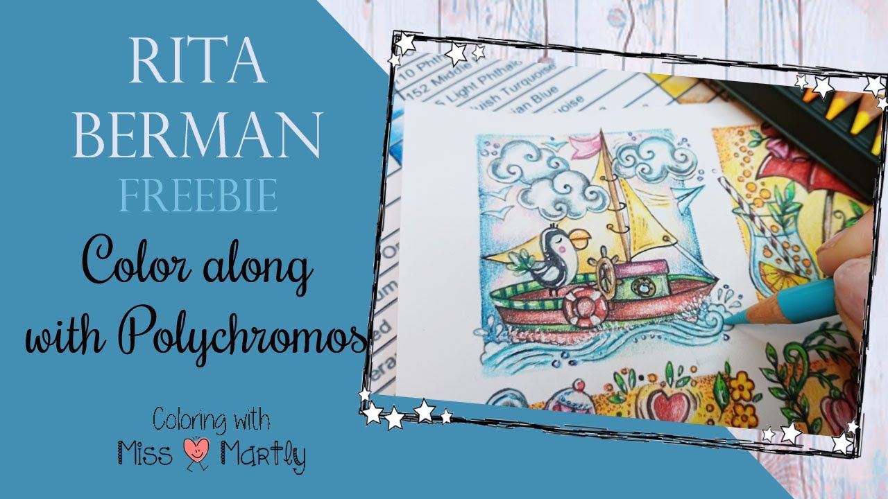 Coloring Tutorial | Freebie Boat Rita Berman |Color along with ...