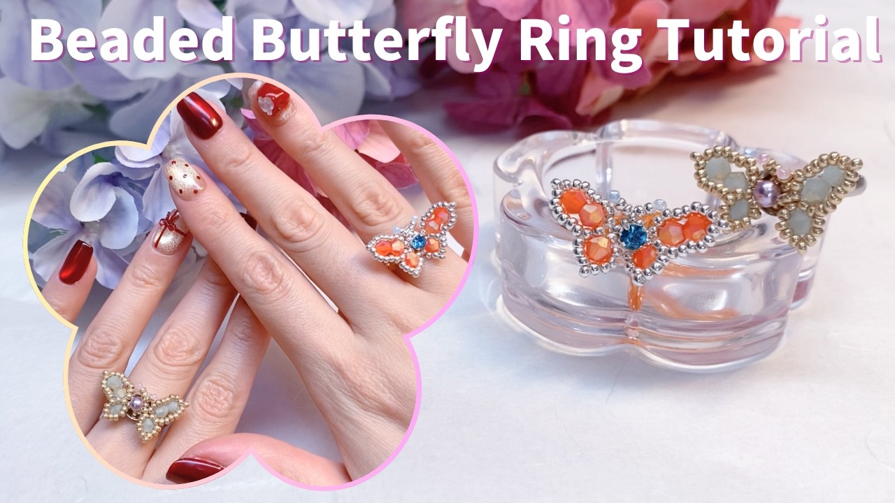 Beaded 3D Butterfly Ring 🦋 | DIY Handmade Jewelry Tutorial - YouTube